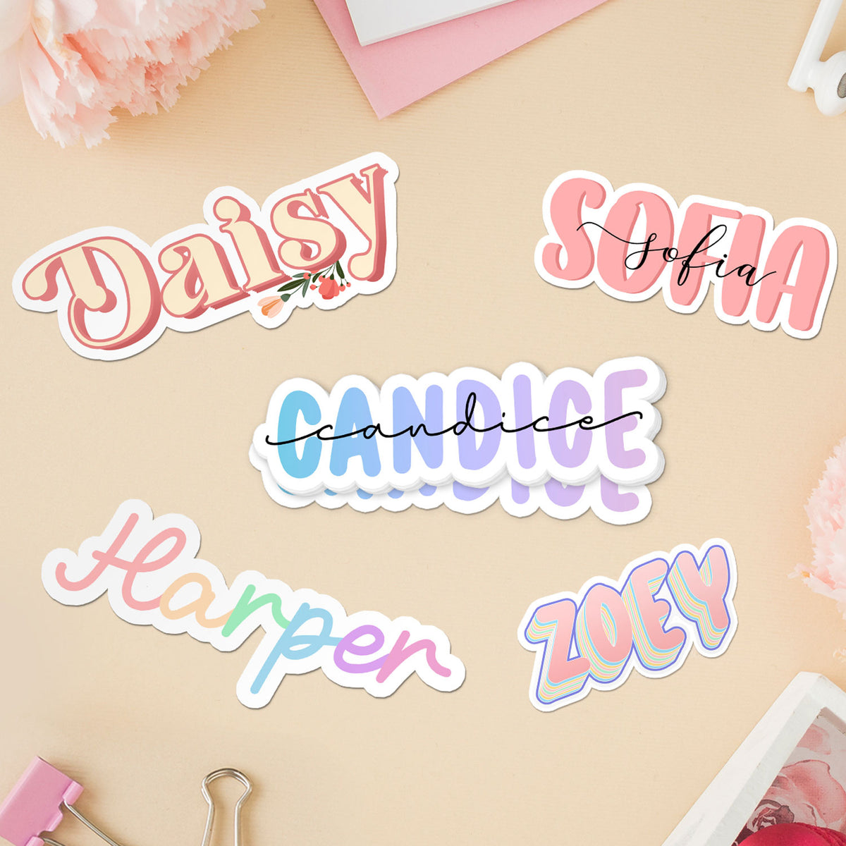Personalized Girls Name Stickers – Personalized Drawing Gifts