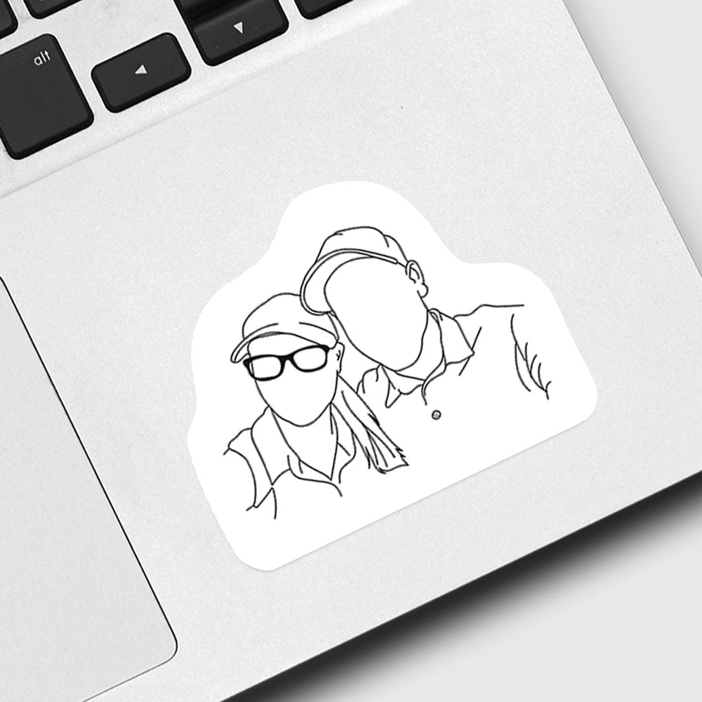 Personalized Couples Line Art Stickers – Personalized Drawing Gifts