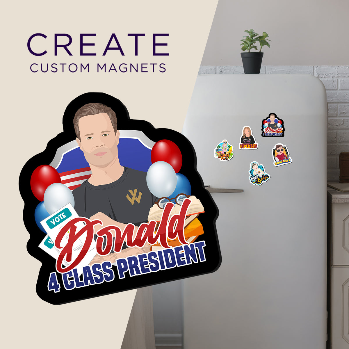 For Class President Magnet Personalized – Personalized Drawing Gifts