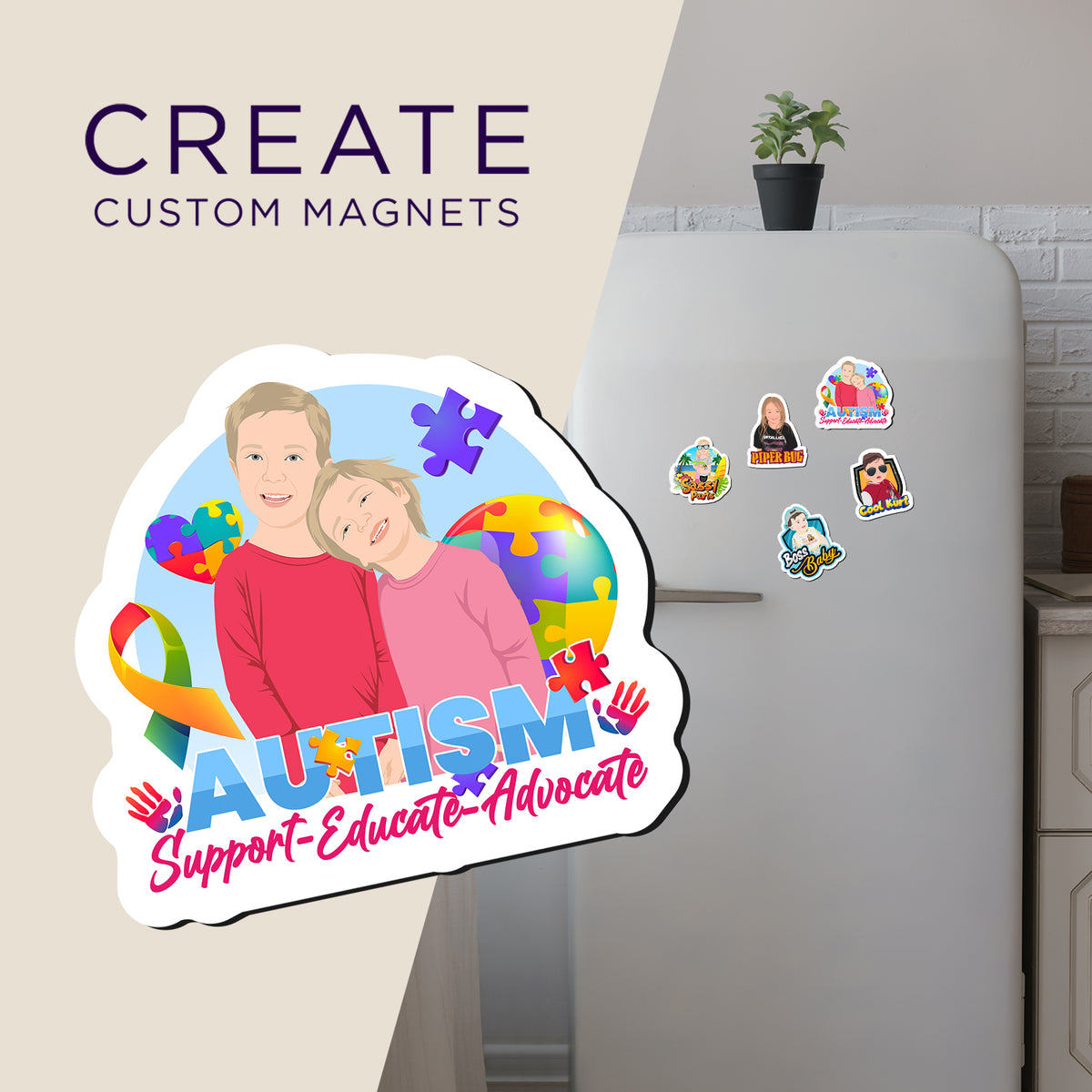 Autism Support Magnet Personalized – Personalized Drawing Gifts