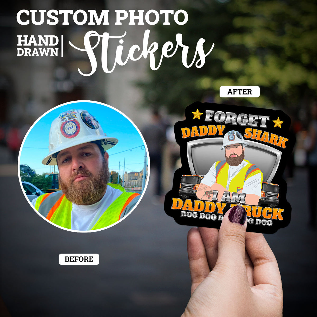 Custom Dad Truck Stickers – Personalized Drawing Gifts
