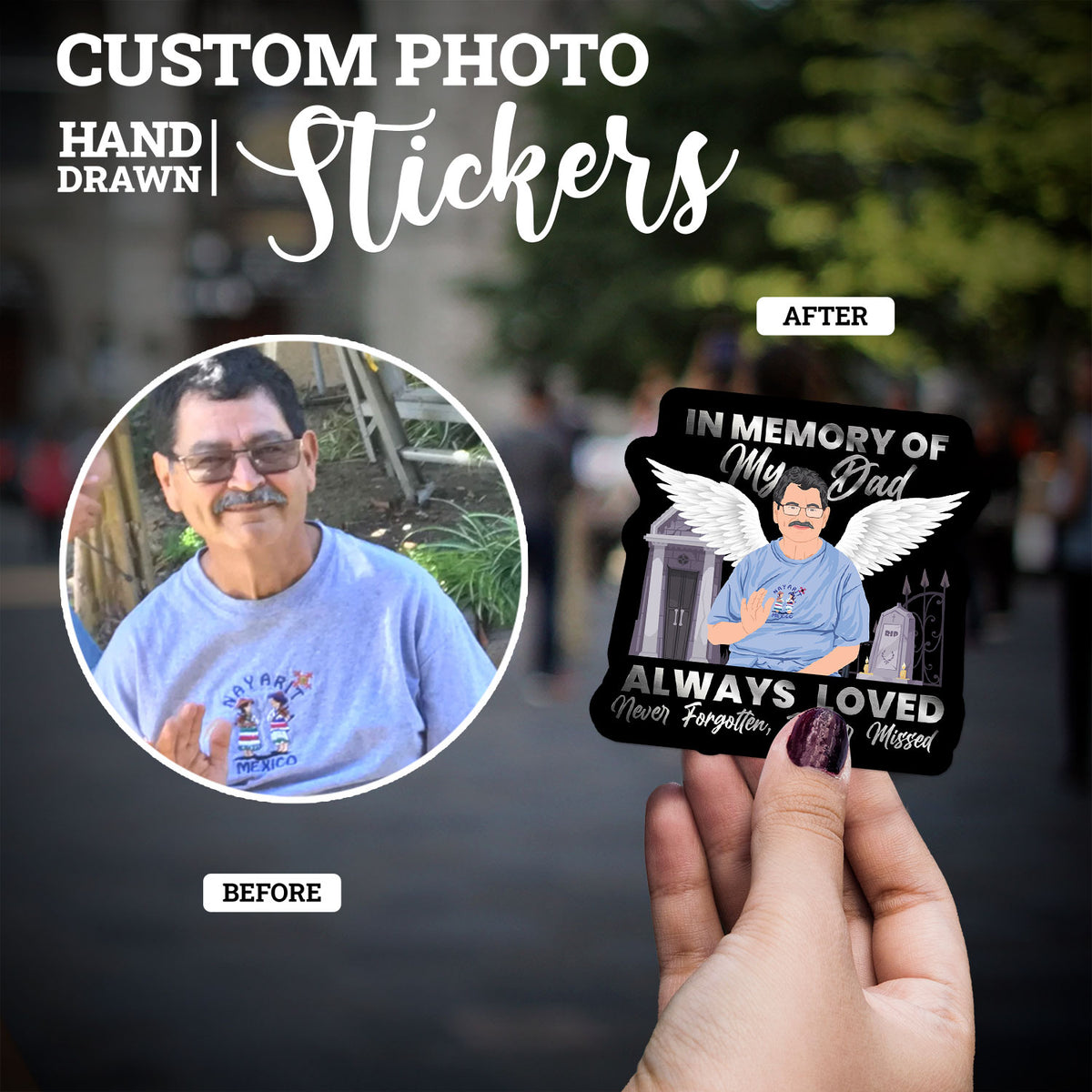 Personalized Memorial Stickers – Personalized Drawing Gifts