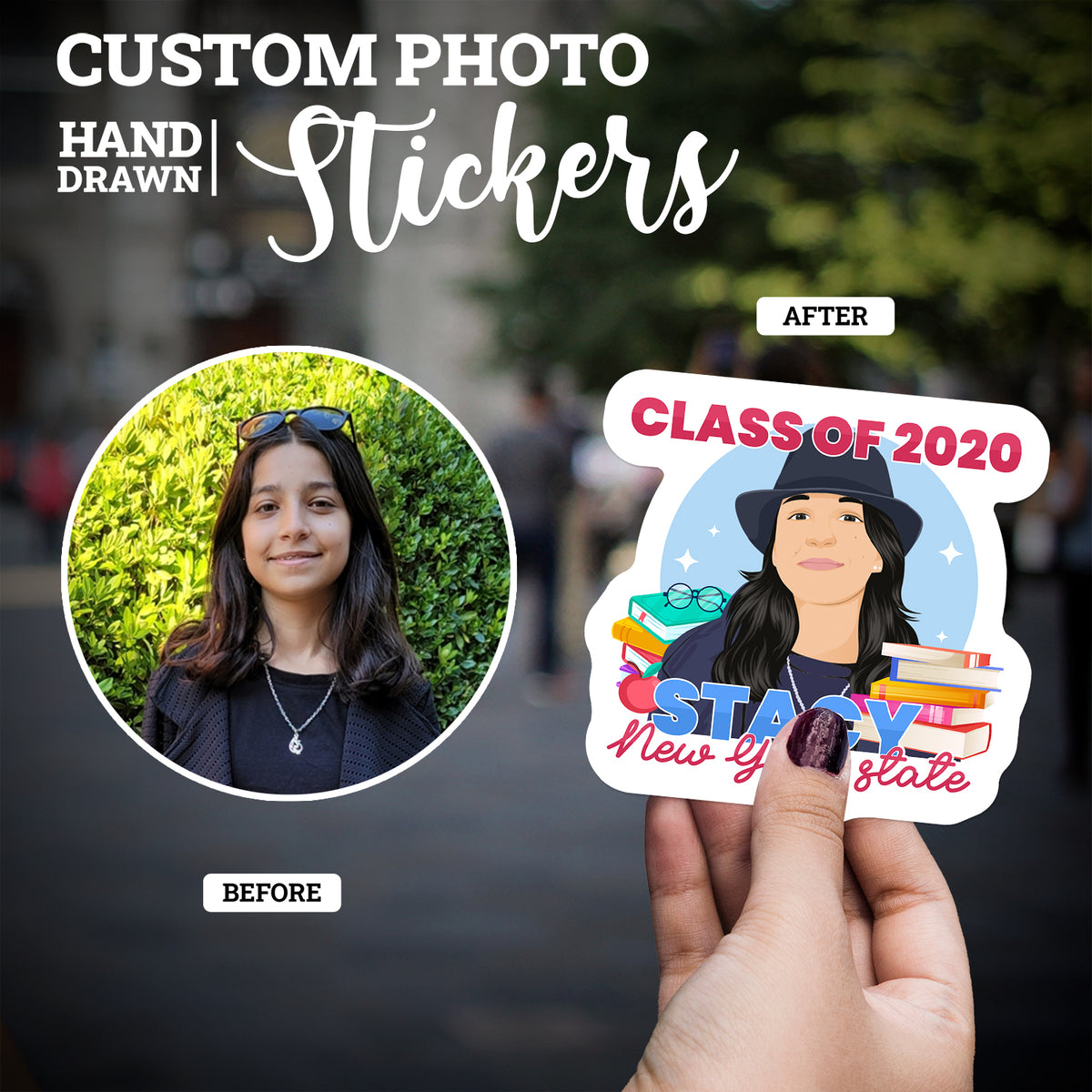 Class of School Year Sticker Personalized – Personalized Drawing Gifts