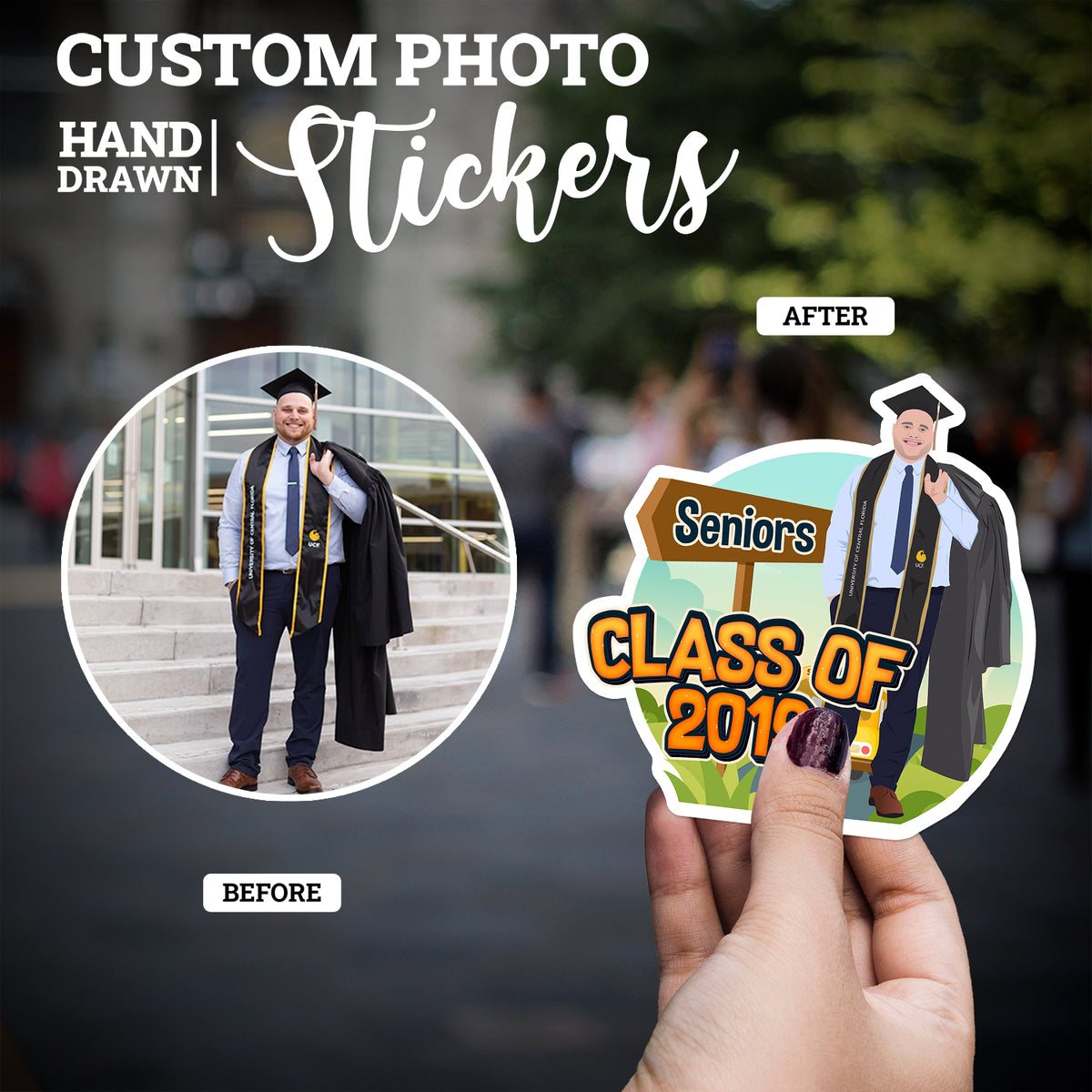 High School Seniors Sticker Personalized – Personalized Drawing Gifts