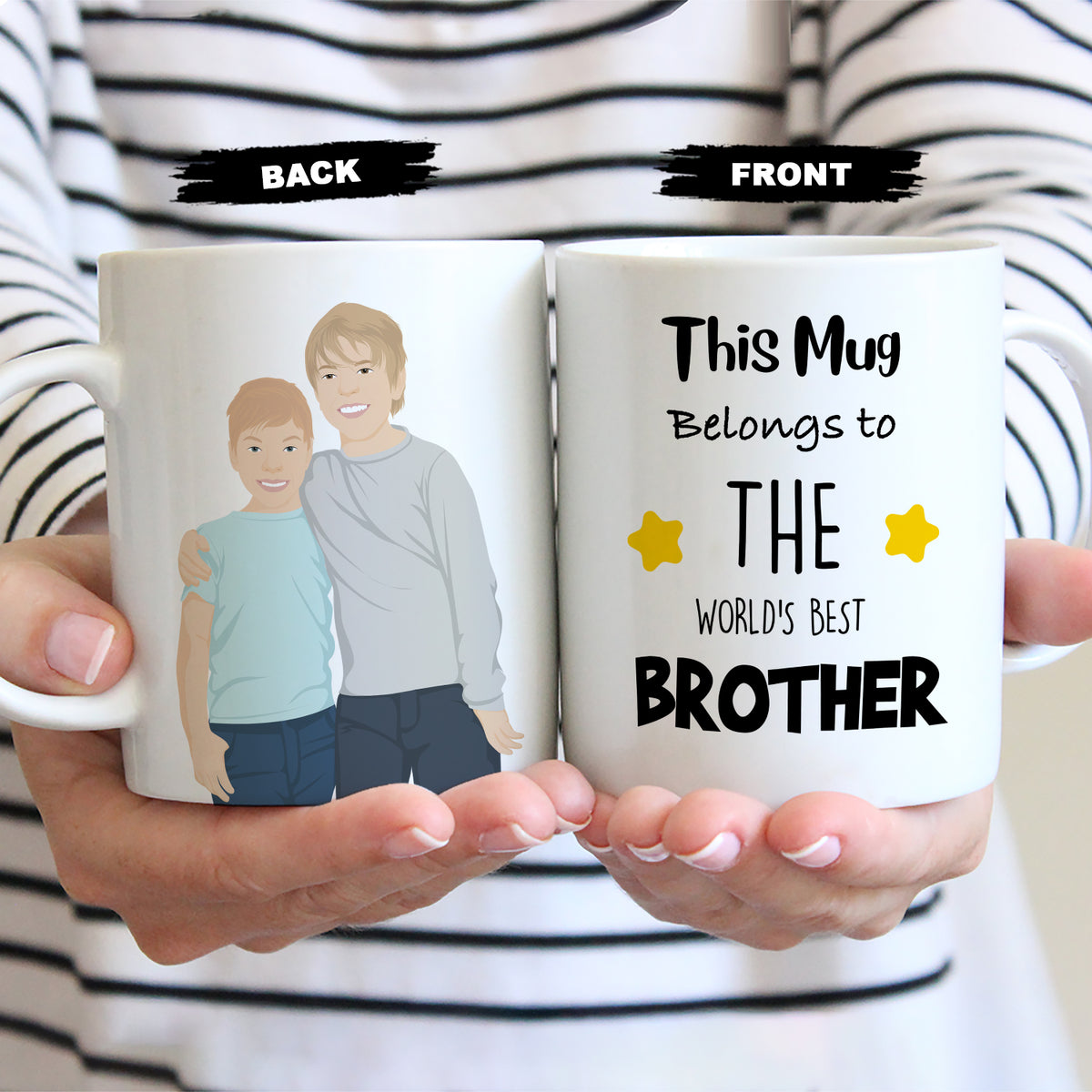 Worlds Best Brother Mug Personalized – Personalized Drawing Gifts