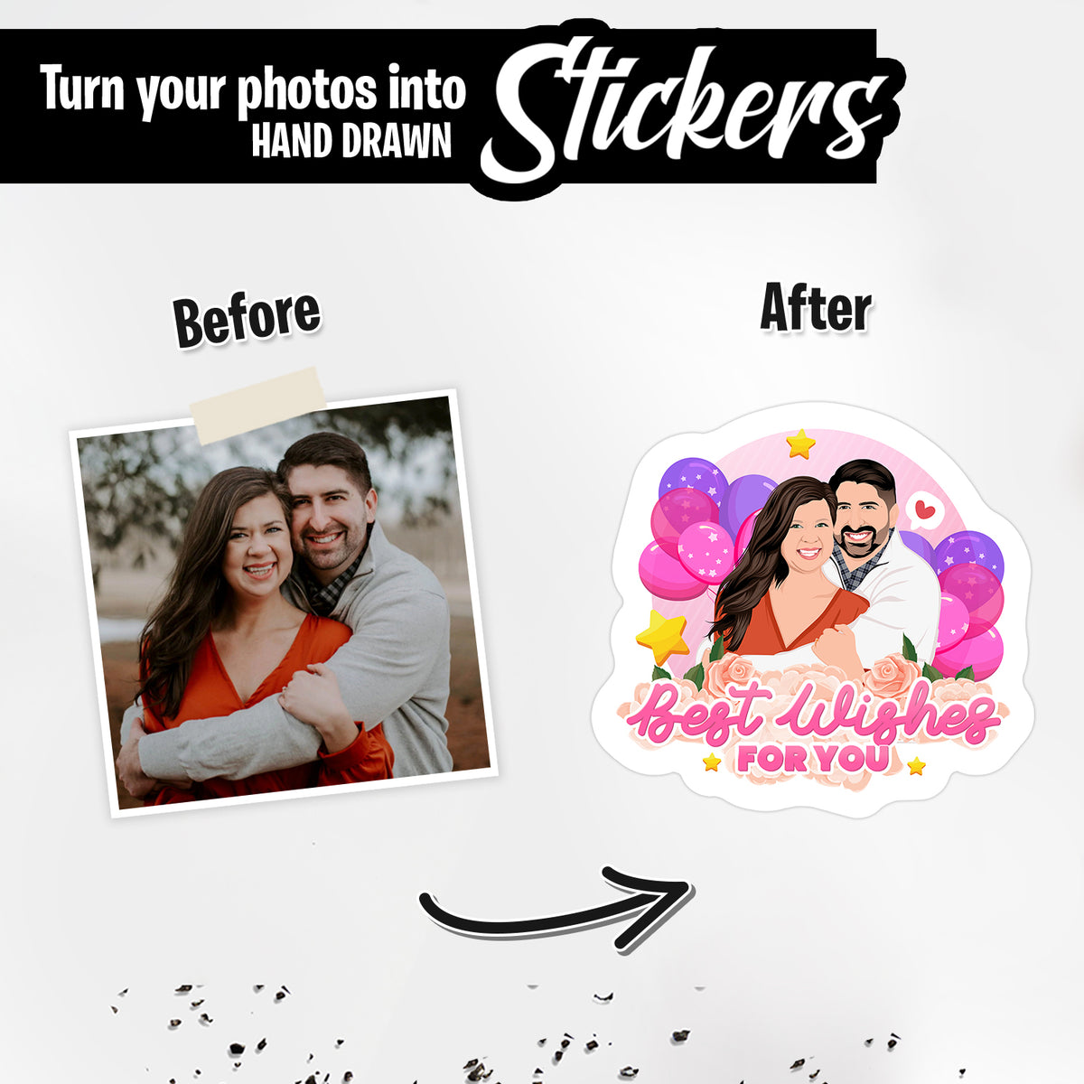 Best Wishes for You Stickers Personalized – Personalized Drawing Gifts