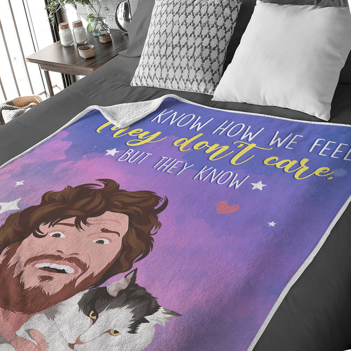 Funny Cat Blanket Personalized – Personalized Drawing Gifts