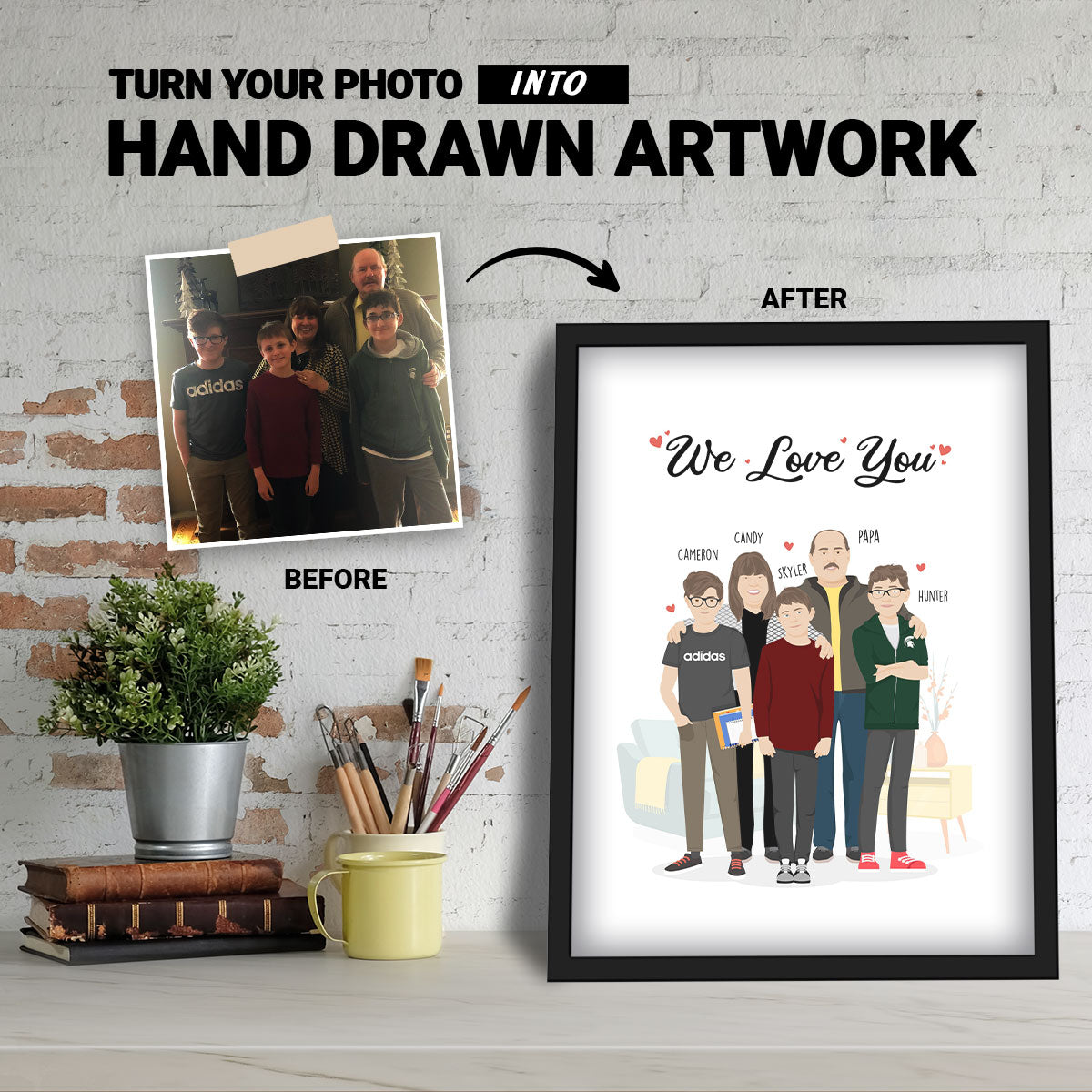 Custom Drawn Character Portraits – Personalized Drawing Gifts